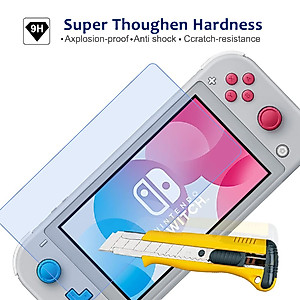 POOX】Glass Screen Protector for Nintendo Switch OLED, Anti Blue light UV Ray tempered glass Protection film Eyes Protect Profession For game Super HD Anti Fingerprint, scratch resistance(2-PACK)