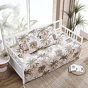 Tommy Bahama - Daybed Set, Cotton Bedding with Matching Shams & Pillow Cover, Lightweight Home Decor for All Seasons (Bonny Cove Beige, Daybed)