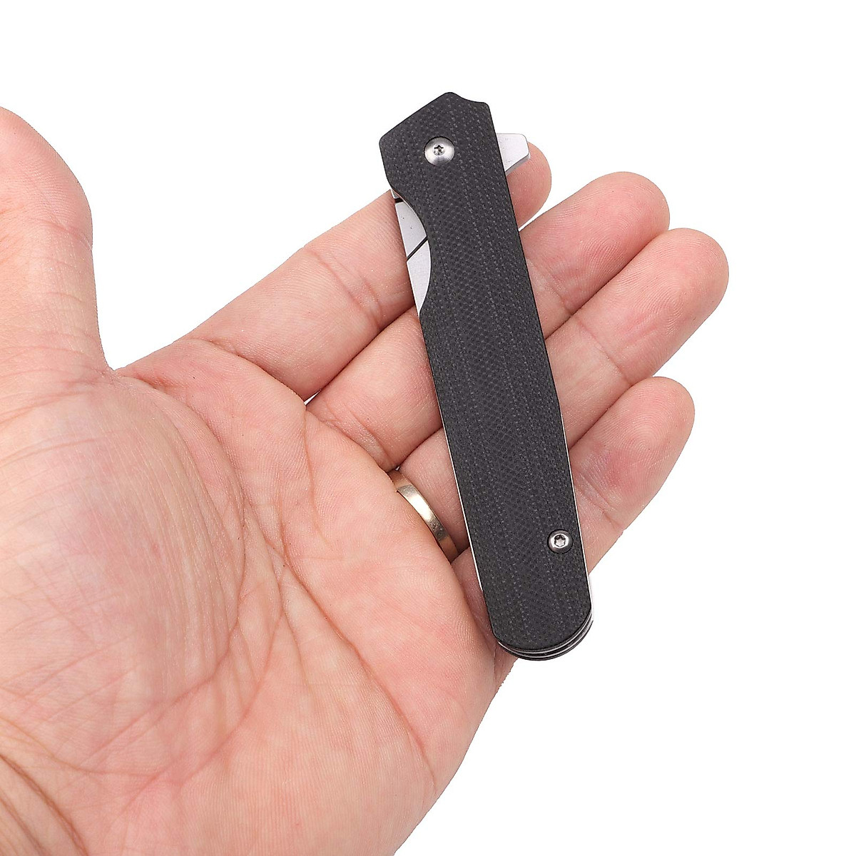 Samior S085 Compact Flipper Scalpel Folding Pocket Knife with 5pcs 440C #60 Replaceable Blade, 3.64" G10 Handle with Liner Lock, Utility EDC Keychain Knives, 1.8oz