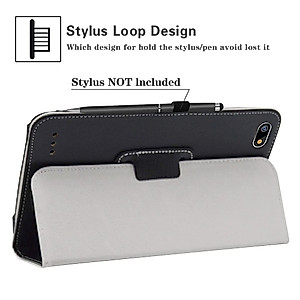 LiuShan PU Leather Slim Folding Stand Cover Case for Sunshine T1 Elite/Foxx T8/Qlink Scepter 8/Sky Pad 8/NUU Tab 8/Sky Devices Elite OctaX/Sky Devices Elite T8 Plus/Xmobile X8/Sky Devices,Black