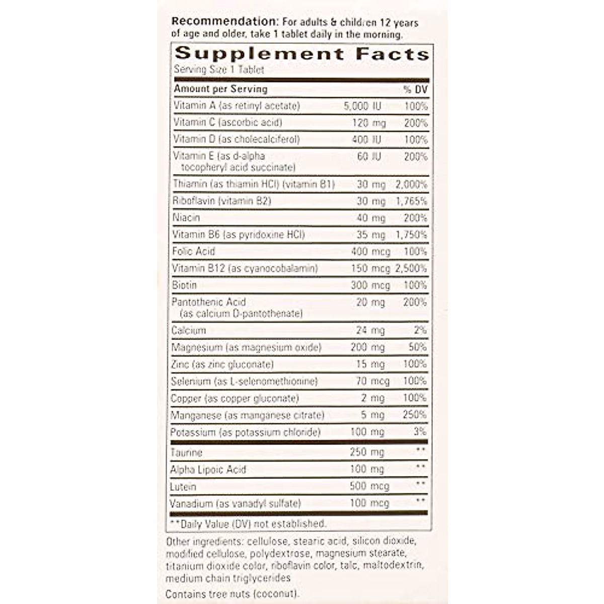 Alpha Betic Once Daily Multivitamin for Diabetics, Gluten Free, Sugar Free, Extended Energy Dietary Supplement, 30 Tablets (3 Pack)3