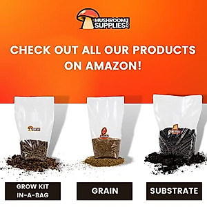 MushroomSupplies.com Mushroom Substrate| Premium Manure, Vermiculite, Coco Coir & Gypsum | 0.2 Micron Filter Grow Bag | Mycologist Developed Kits