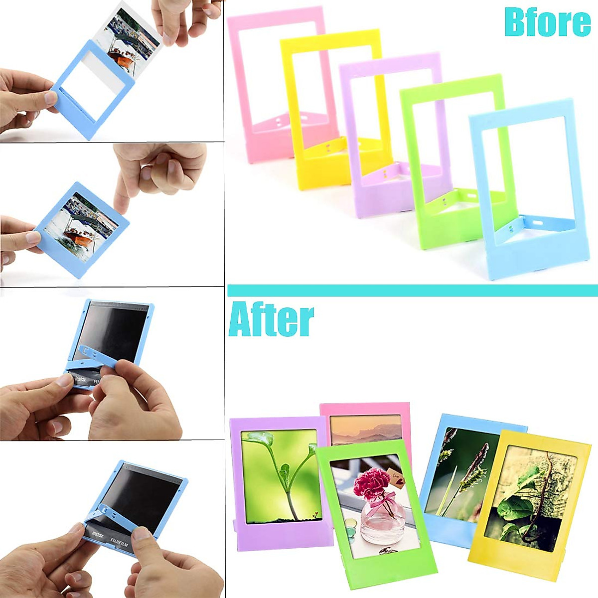 BigTrend 2x3 Inch Photo Paper Film Album Set for Fujifilm Instax Mini Camera, Polaroid Snap, Z2300, SocialMatic Instant Cameras & Zip Instant Printer (Starry sky-4, 64 Pockets)