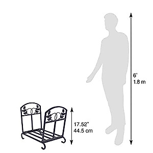 Blue Sky Outdoor Living Indoor/Outdoor Folding Firewood Rack Storage Holder, Black