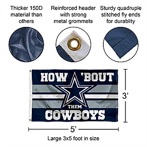 WinCraft Dallas Cowboys How Bout Them Cowboys Flag Outdoor Indoor 3x5 Foot Banner