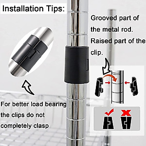 Wire Shelf Clips Shelving Sleeves - 16 Pack Shelf Lock Clips for 1" Post- Shelving Sleeves Replacements for Wire Shelving System