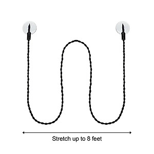 AFXGUSD Portable Elastic Clothesline for Travel and Camping with Hooks and Suction Cup, Black