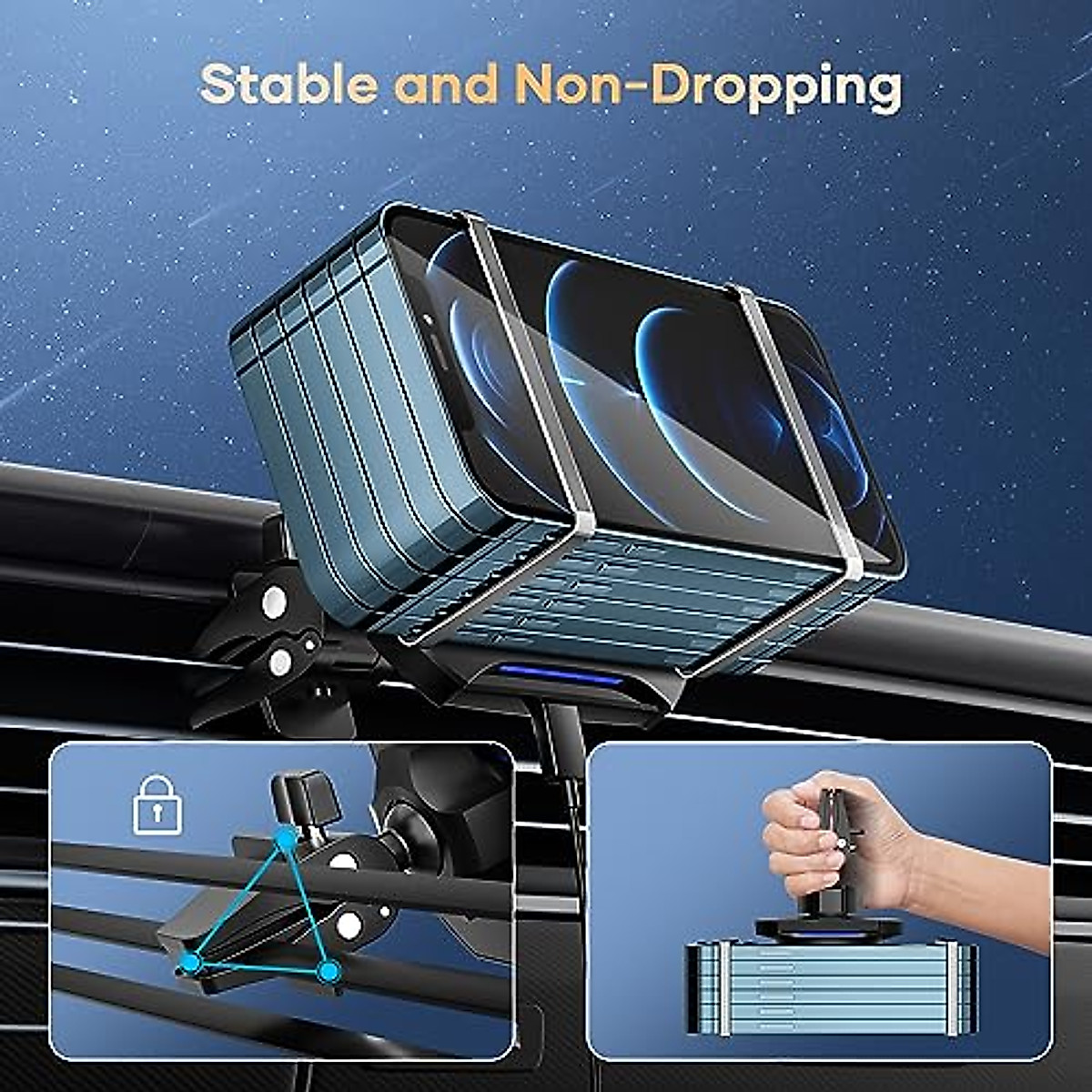 Wireless Car Charger Mount with Strong Magnetic Phone Grip, [Multi-Directional Adjustable] Convenient Wireless Charging Car Holder for iPhone 14/13/12/11/Pro Max/Samsung Galaxy (Mag-Safe)