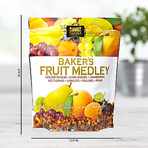 Traina Home Grown Baker’s Fruit Medley - Diced Peaches, Cranberries, Apricots, Pears, Nectarines, and Raisins - Non GMO, Gluten Free, Value Size (20 oz)
