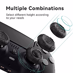 GeekShare Thumb Grip Caps for Playstation 5 Controller, Thumbsticks Cover Set Compatible with Switch Pro Controller and PS4 PS5 Controller, 3 Pairs / 6 Pcs (Purple)