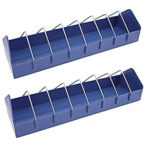 Happyyami Goat Feeder Cattle Feed Trough 2pcs Pigeon Feeder Slot Container Fowl Feeding Dish Bird Storage Trough Food Dispenser Pigeon Cage Supplies 40CM Blue Horse Water Buckets Small Container