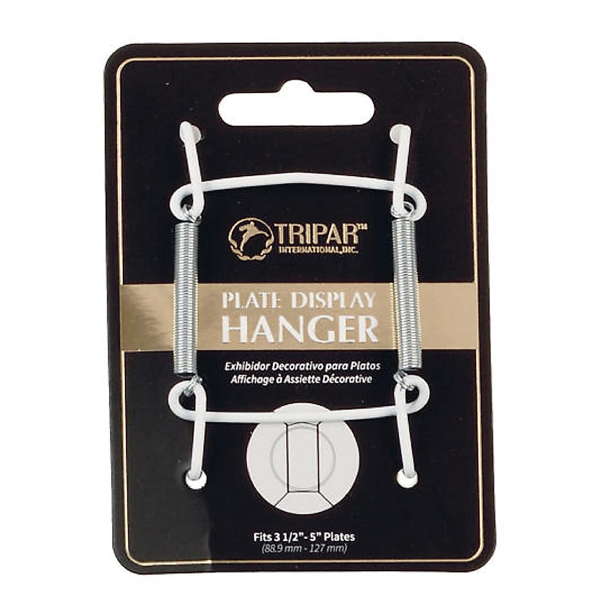 TRIPAR Small White Vinyl Plate Wire Plate Hanger - Fits Plates 3.5 - 5 Inches