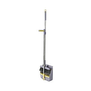 Brooms for Sweeping Indoor 180 Degree Rotatable Standing Storage Buckle Type Brooms and Dustpan Set with Scraping Teeth and Scraper Deep Cleaning Suitable for Home