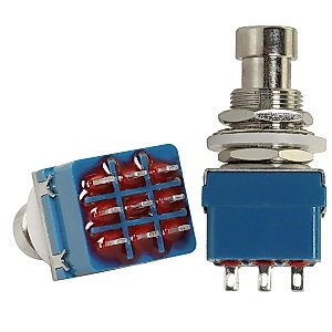 MEETOOT 2pcs 9 Pin 3PDT Effector Button Brush Box True Bypass Guitar Effects Pedal Box Stomp Foot Metal Switch