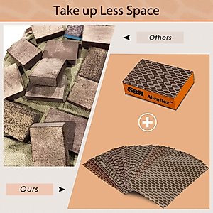 S&X Sanding Sponge Set 20-Pack of Hook and Loop Sandpaper Interchangeable 8 Assorted Grits - Wet and Dry, Anti-Clogging, Durable (20)