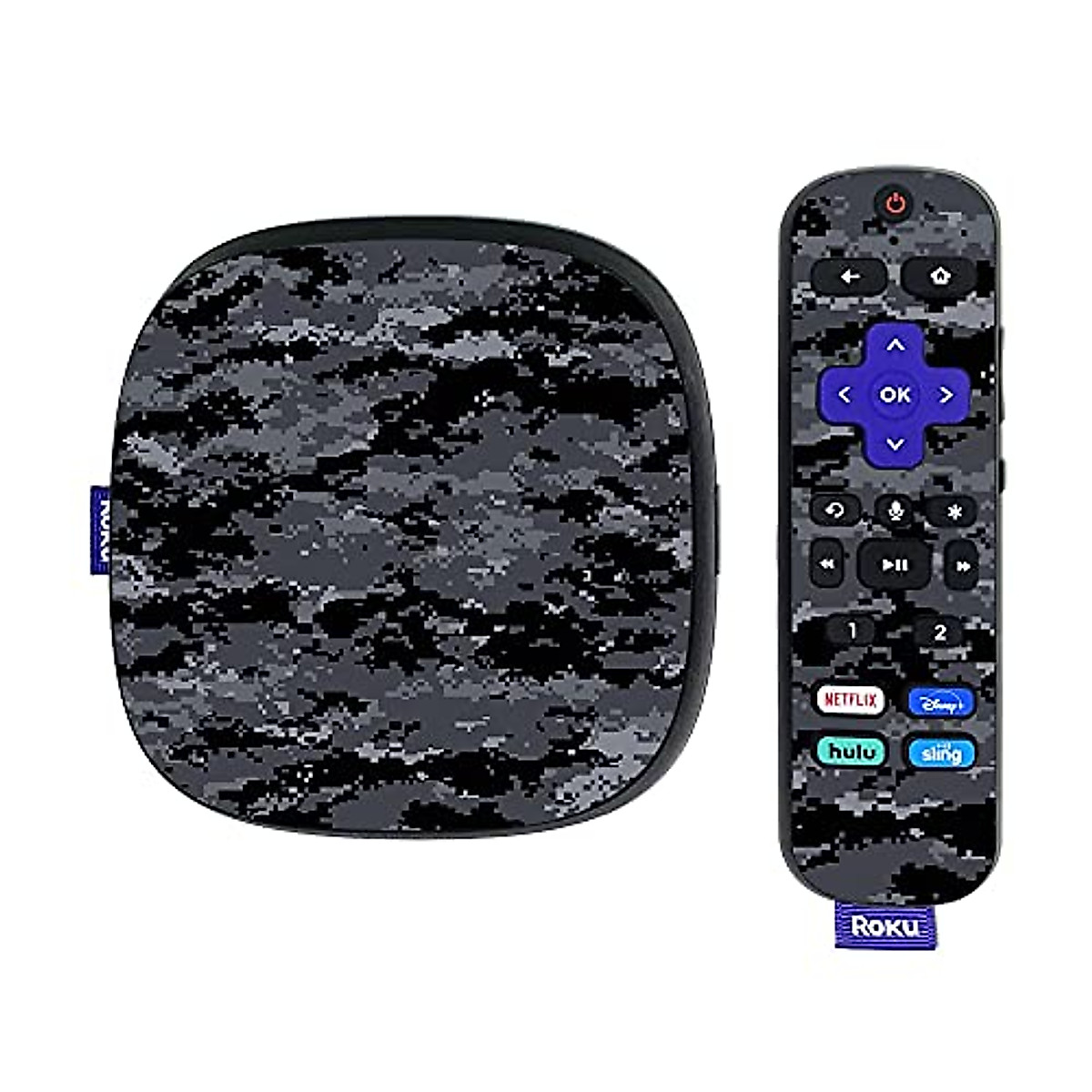 MightySkins Skin Compatible with Roku Ultra HDR 4K Streaming Media Player (2020) - Digital Camo | Protective, Durable, and Unique Vinyl Decal wrap Cover | Easy to Apply | Made in The USA