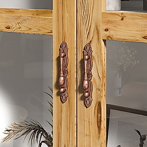 DiDuGo Storage Cabinet with Doors and Shelves, Decorative Storage Cabinet with Drawer, Distressed Art Decor Cabinet Farmhouse Tall Cabinet White and Oak (31.5”W x 15.7”D x 70.9”H)