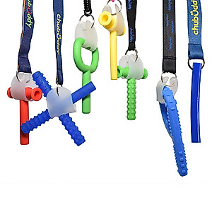 CHU-BUDDY ChuBuddy Chew Holder 4 Pack: Two (Navy) Clip-Ons & Two (Black) Neck Lanyards