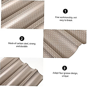 UPKOCH Loaf Pan French Stick Toast Bakeware Perforated Baking Sheet French Bread Pan Non Stick Baking Sheet Italian Bread Pan Bread Mold Bread Tray Baking Pan Kitchen Baking Mold