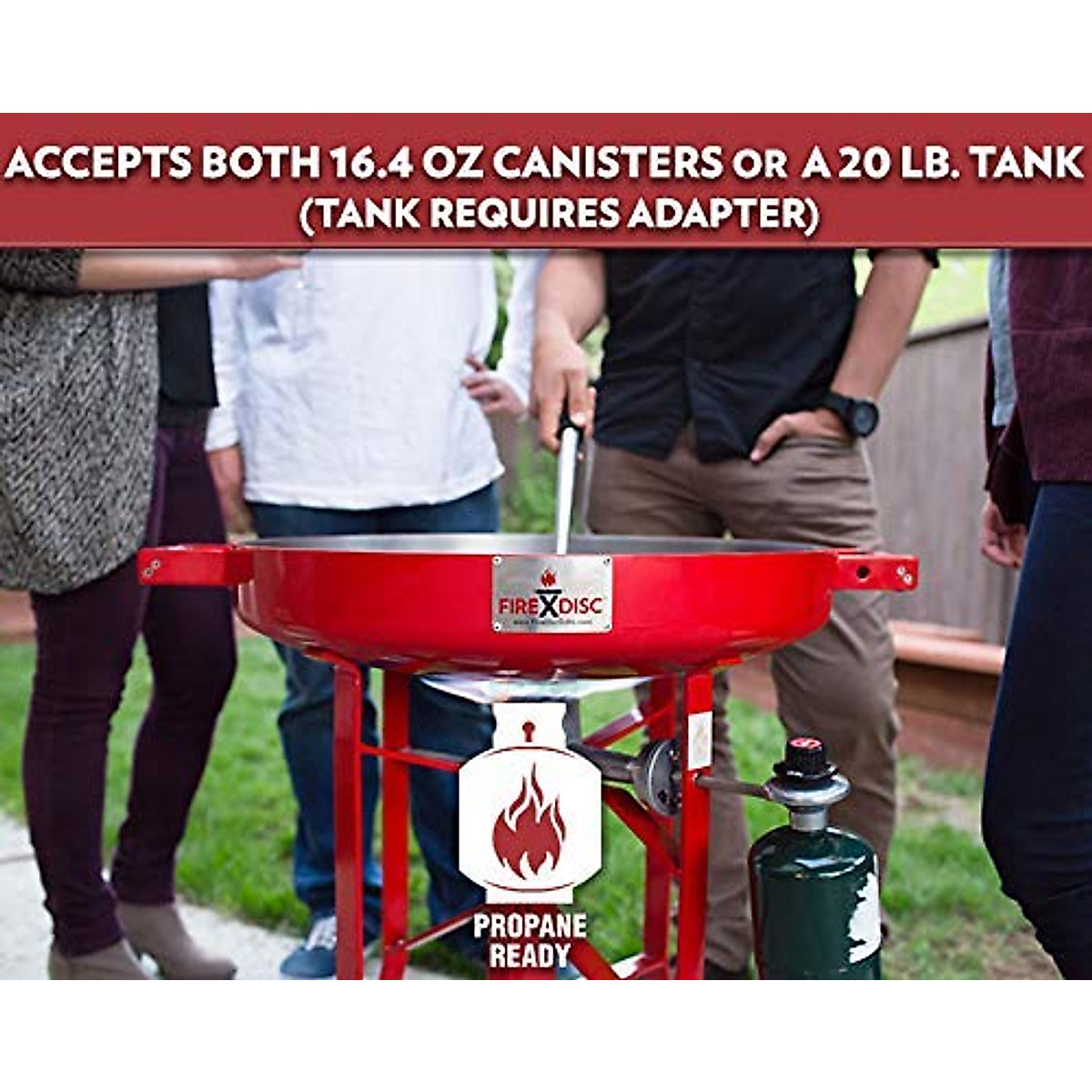 Original FIREDISC 24" Short Outdoor Portable Propane Cooker | Red