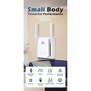 WiFi Range Extender Signal Booster up to 4000sq.ft and 30 Devices, Internet Extender Booster, WiFi Repeater Amplifier with Ethernet Port,2 Antennas 360° Full Coverage