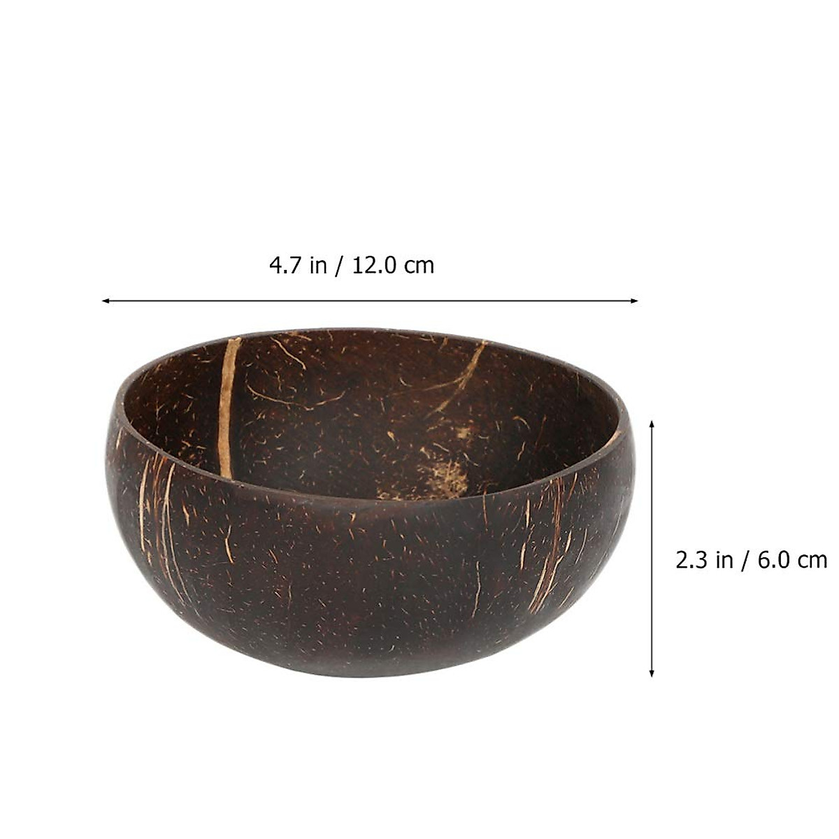 Hemoton coconut bowl with spoons，smoothie bowls Fruit Salad Bowl Buddha Bowl Kitchen Utensils (Natural)