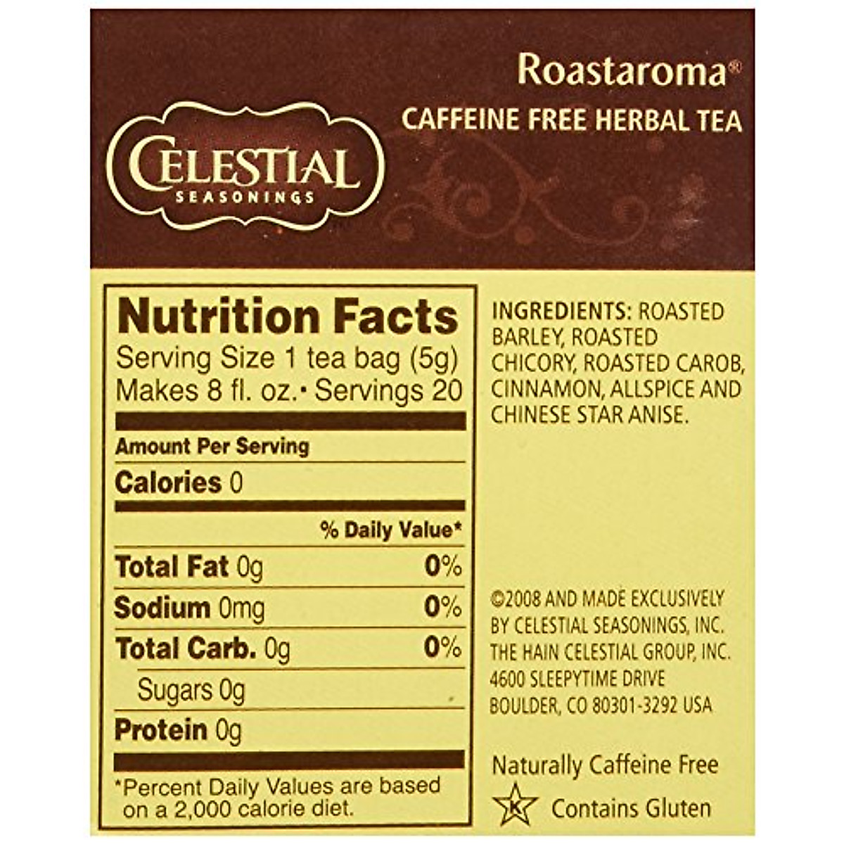 Celestial Seasonings Roastaroma Tea, 20 ct