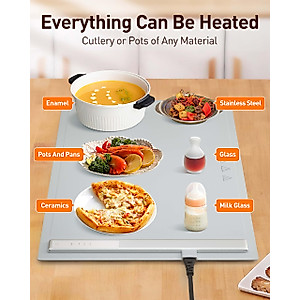 Electric Warming Tray for Party - Food Warmers with Adjustable Temperature, Foldable Food Warming Tray for Features 3 Modes & Fast Heating, Hot Plate for Pizza, Buffet, Family Gatherings