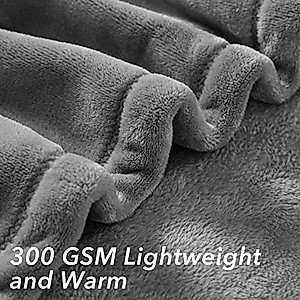 LBRO2M Flannel Fleece Bed Blanket, Queen Size Super Soft Warm Fuzzy Microfiber Velvet Plush Throw Lightweight Cozy Couch Blankets, All Season Use