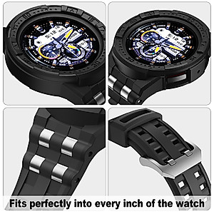T-ENGINE Case Compatible with Samsung Galaxy Watch 5 Pro Band with Case for Galaxy 5 Pro 45mm 2022 Men