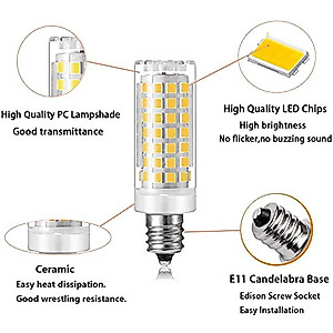e11 led Bulb, 75W or 100W Equivalent Halogen Replacement Lights,650 Lumens, Daylight White 6000K, Replaces T4 /T3 JD e11 Light Bulb. … (Daylight White 6000k)