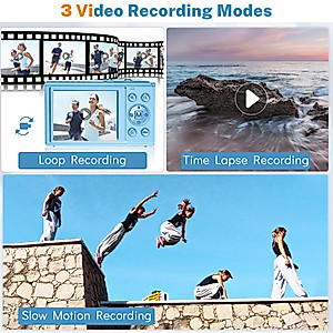 Digital Camera, Saneen FHD Kids Cameras for Photography, 4K 44MP Compact Point and Shoot Camera for Kids, Teens & Beginners with 32GB SD Card,16X Digital Zoom, 2 Rechargeable Batteries-Blue