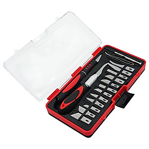 MANUFORE 19pcs Craft Knife Hobby Knife with Anti-Slip Handle Engraving Tool cuchillo de precisión hobby for Art Modeling, Scrapbooking and Sculpture