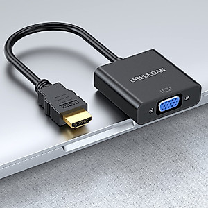 URELEGAN HDMI to VGA Adapter 5-Pack, Computer HDMI to VGA Monitor (Male to Female) Adapter 1080P@60Hz for Computer, Desktop, Laptop, PC, Monitor, Projector, HDTV, Roku, Xbox and More