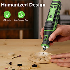 Ginour Cordless Rotary Tool with Keyless Chuck, 8V Power Rotary Tool Kit with 153 pcs Accessories, 2Ah Rechargeable Battery, 5 Speeds 30000 RPM Max for Sanding,Drilling,Cutting, Polishing, DIY Crafts