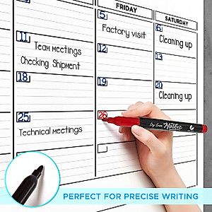 Large 36"x48" Quarterly White Board Calendar Dry Erase Calendar for Wall 3 Month Big Dry Erase Wall Calendar 2025 Monthly Dry Erase Board Planner Includes 6 Markers Eraser Push Pins & Mounting Tape