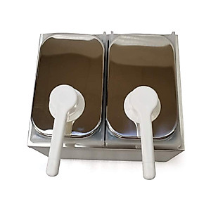 Condiment Pump Station, Stainless Steel Sauce Pump Dispenser Ketchup Dispensers Condiment Pumps Ketchup Pump Condiment Pump Dispenser for Salad Jam Seasoning Sauce Squeeze (Two Head)