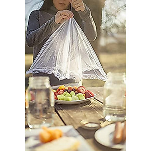 Mesh Outdoor Food Cover Tents (6 pack): Collapsible Umbrella Tents for Picnics, BBQ, Camping & Outdoor Cooking; Pop Up Screen Net & Plate Protector; Shields Food Plates & Glasses From Flies, Bugs