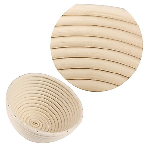 MAVIS LAVEN 8 Inch Bread Basket Round Proofing Basket for Bread Baking Dough Rising Rattan Basket (189cm)