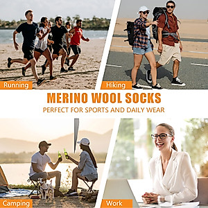 RZTT 90% Merino Wool Socks for Men, Ankle Low Cut socks Lightweight Breathable Athletic Socks Women with Arch Support,3 Pairs,Large,Black