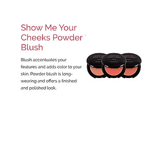 Elizabeth Mott Natural Pink Blush Makeup - Show Me Your Cheeks Blush Natural Glow - Cruelty Free - Buildable & Blendable Cheek Blush with a Light Shimmer - Compact Blusher, Peach Pink
