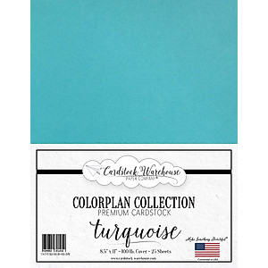 Colorplan Turquoise Blue Cardstock Paper - 8.5 X 11 Inch Premium Matte 100 Lb. Heavyweight - 25 Sheets from Cardstock Warehouse
