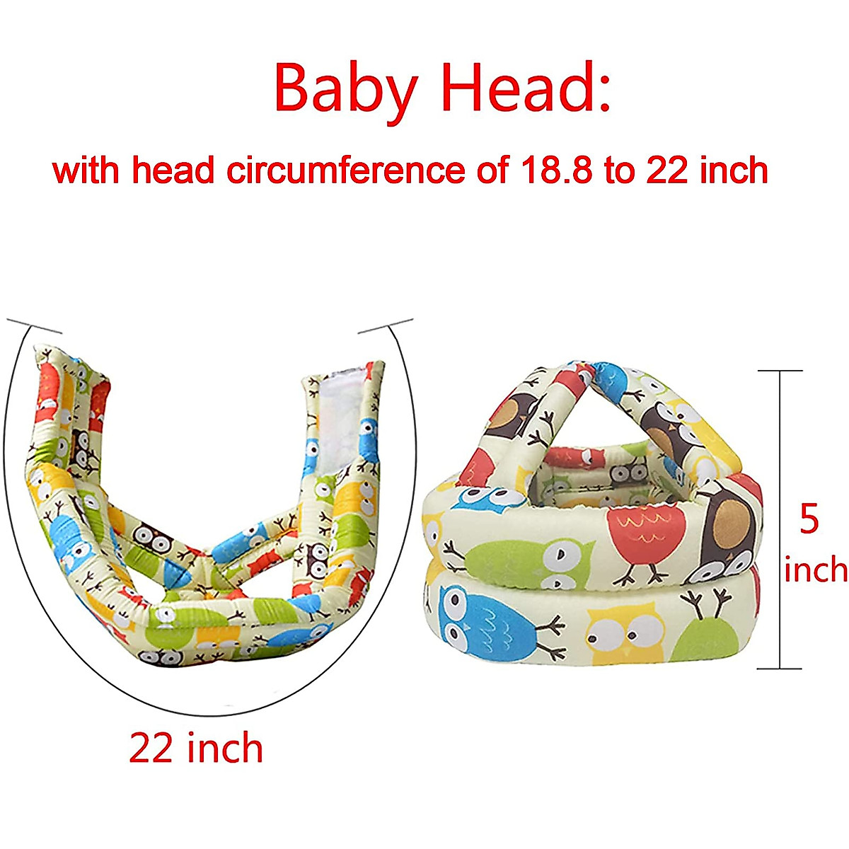 IULONEE Baby Infant Toddler Helmet No Bump Safety Head Cushion Bumper Bonnet Adjustable Protective Cap Child Safety Headguard Hat for Running Walking Crawling Safety Helmet for Kid (Beige Owl)