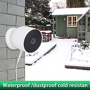 UYODM 16.5ft/5m Power Cord Cable Compatible with Google Nest Cam Outdoor or Indoor, Battery(2nd Generation) -Weatherproof Charging Cable with Adapter Power Your Nest Cam (Battery) Continuously - White