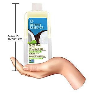 Desert Essence Coconut Oil Dual Phase Pulling Rinse, Mint, 8 fl oz - Alcohol Free, Sugar Free, Gluten Free, Vegan, Non-GMO - Organic Virgin Coconut Oil, Sesame Oil, Sunflower Oil & Tea Tree Oil