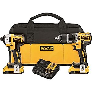 DEWALT 20V MAX XR Brushless Impact Driver and Hammer Drill Combo Kit , Compact 2.0Ah (DCK287D2)