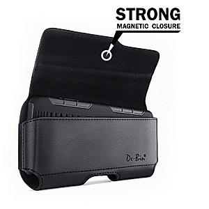 DeBin Holster for iPhone 14, 14 Pro, 13 Pro, 13, 12 Pro, 11, XR, Galaxy S22, S21, S20, S10, Google 7, Belt Case with Belt Clip Cell Phone Belt Holder Pouch Cover (Fits Phone with Otterbox Case) Black