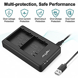 Upgraded 2-Pack 4950mAh Replacement Batteries with Charger Compatible with Arlo Pro 4/Pro 3/Ultra/Ultra 2 Wireless Security Cameras, Rechargeable 3.85V Long-Lasting Battery Life and Easy to Install