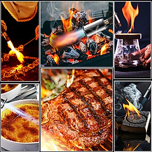 Powerful Grill & Cooking Torch, BBQ Torch Propane, Kitchen Blow Torch Gun, Grill Torch Fire Gun Culinary Kitchen Grilling Tool Adjustable Flamethrower Fire Gun for Searing Steak & Creme Brulee, BBQ
