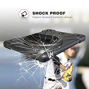 BRAECN for Galaxy Tab S4 10.5" Case,Heavy Duty Shock-Proof Case with 360 Degree Kickstand/Hand Strap and Carrying Shoulder Strap for Samsung Galaxy Tab S4 10.5 inch 2018 SM-T830/T835/T837(Black)